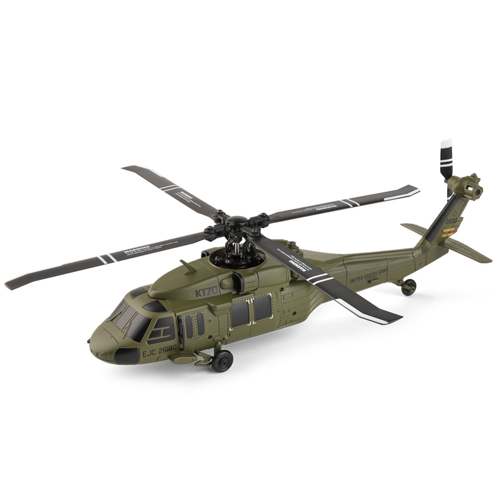 Wltoys K170 RC Helicopter UH-60L Black Hawk Dual Brushless 6-Axis Gyro 4CH 4 Bladed Aircraft ...