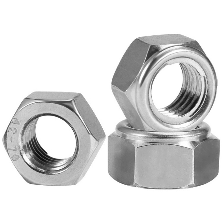 [RL] Metal Lock Nut 304 Stainless Steel Hex Nuts M3 M4 M5 M6 M8 M10 M12 ...