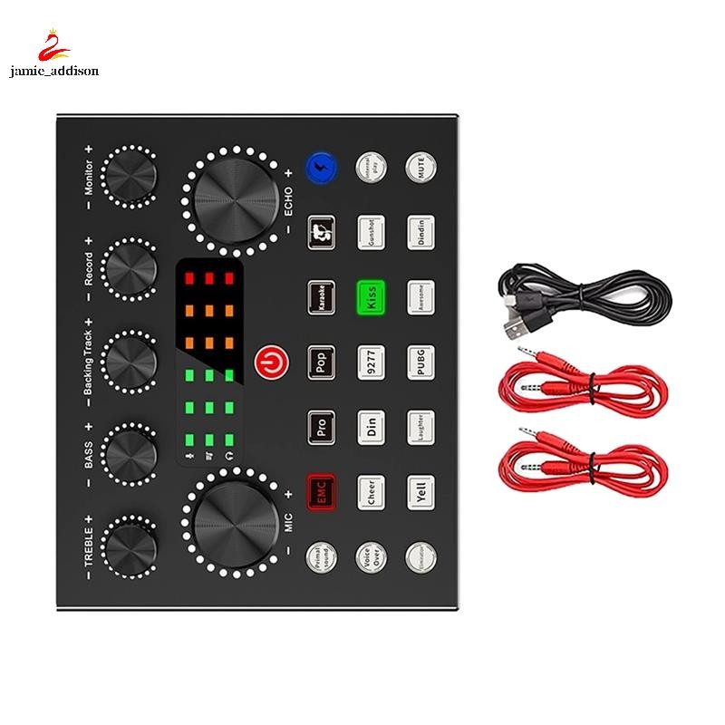 V8S Live External Sound Card Voice Changer Sound Card with Multiple ...