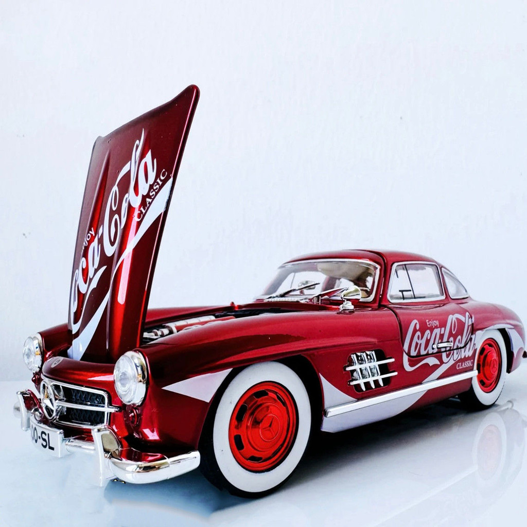 Red Car Coca-Cola Co-Branded Mercedes-Benz 300sl Classic Car 1: 24 Car ...