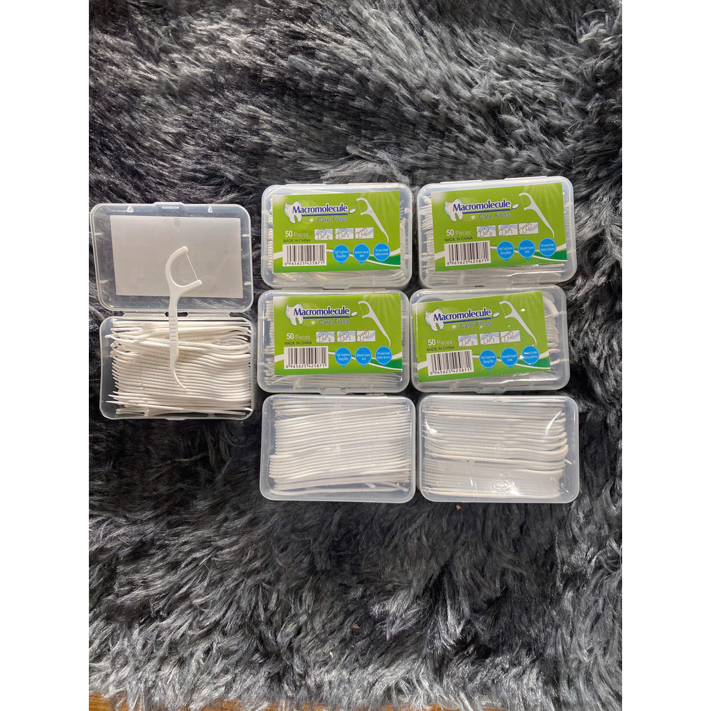(Green Box) Box of 50 Fine Thread Dental Floss Toothpicks M86 | Shopee ...