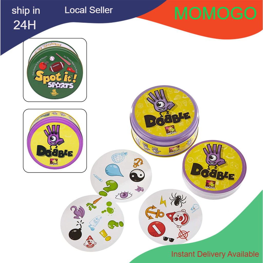 Dobble Card Game 30/55 Piece Spot It Board Game with Metal Box English ...