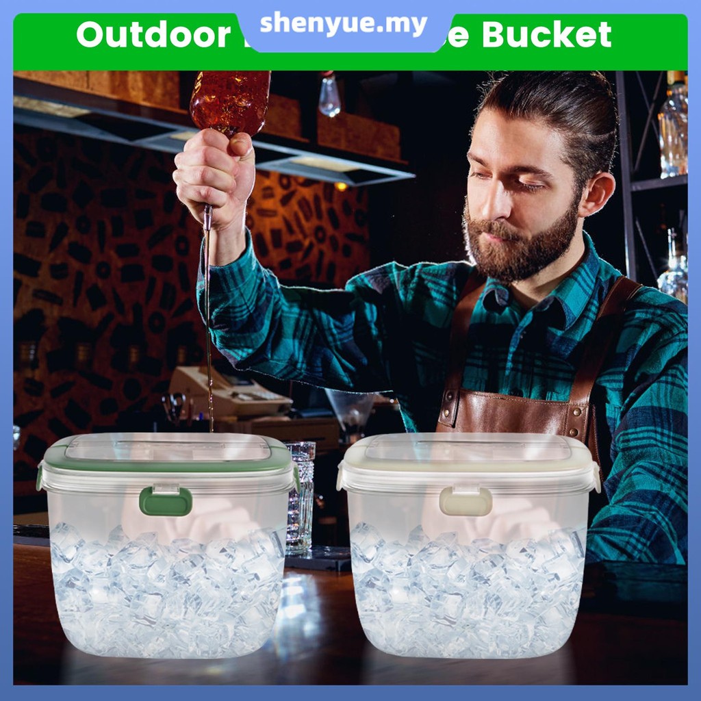 Ice Bucket with Lid and Tong Sealed Ice Bucket Container with Handle 5L ...
