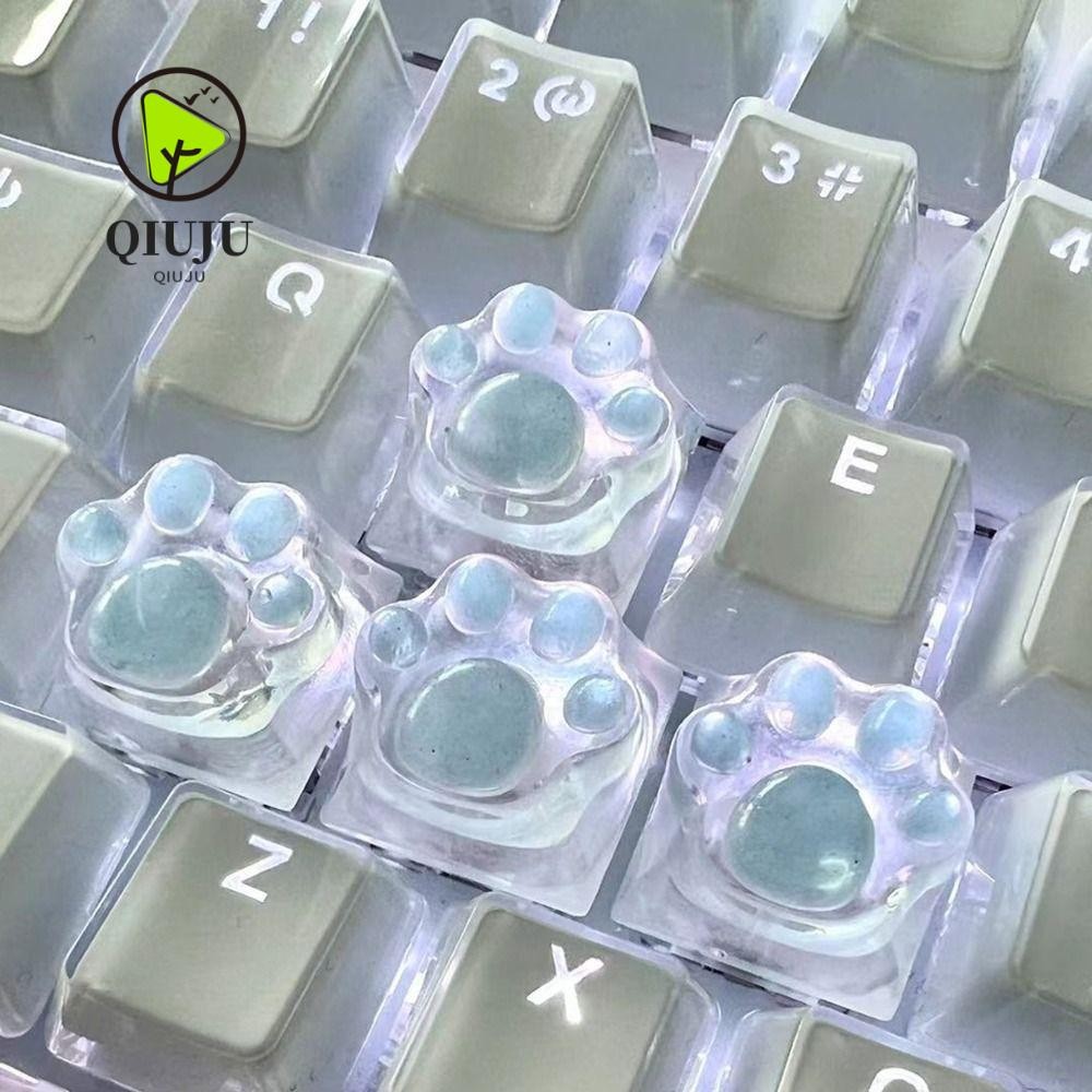 QIUJUU 1/4 Pcs Mechanical Keyboard Key Cap, Cross Axis Pink Blue Cat ...
