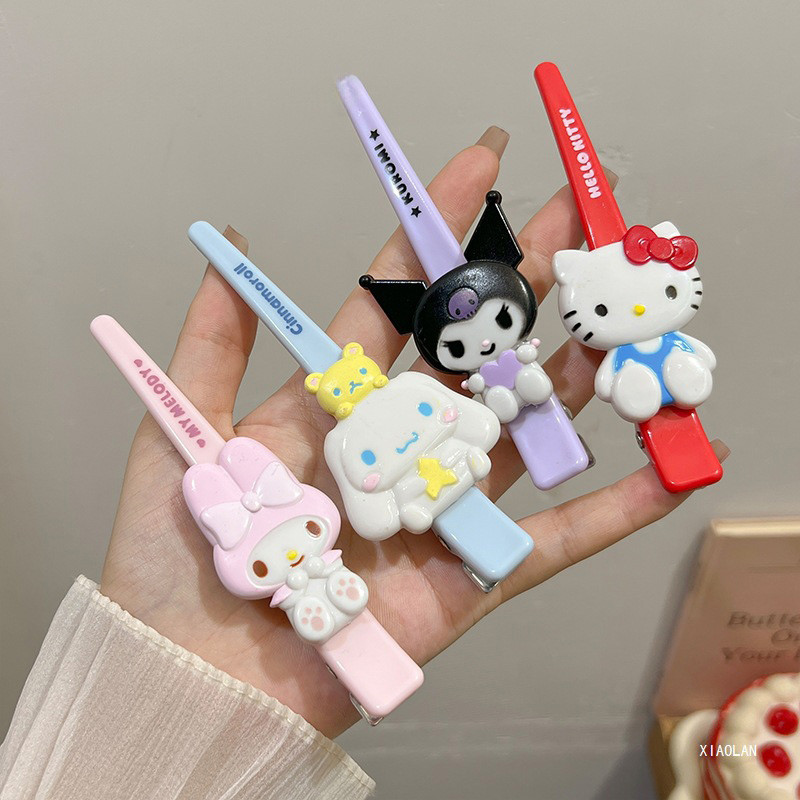 Sanrio Hello Kitty Clip Melody Cinnamoroll Kuromi Cartoon Hairpin Clip ...