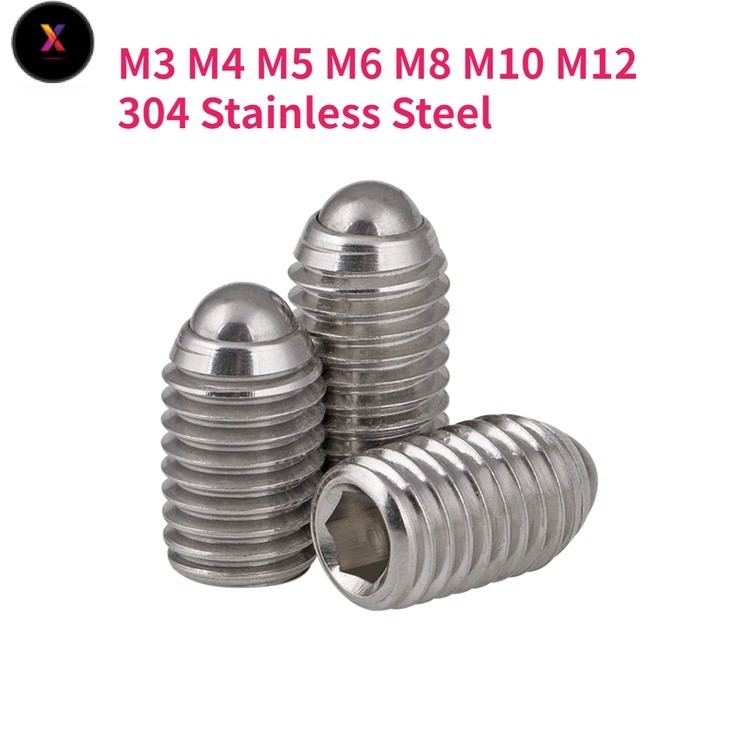 XS M3 M4 M5 M6 M8 M10 M12 304 Stainless Steel Hex Hexagon Socket Allen Spring Ball Plunger Grub ...