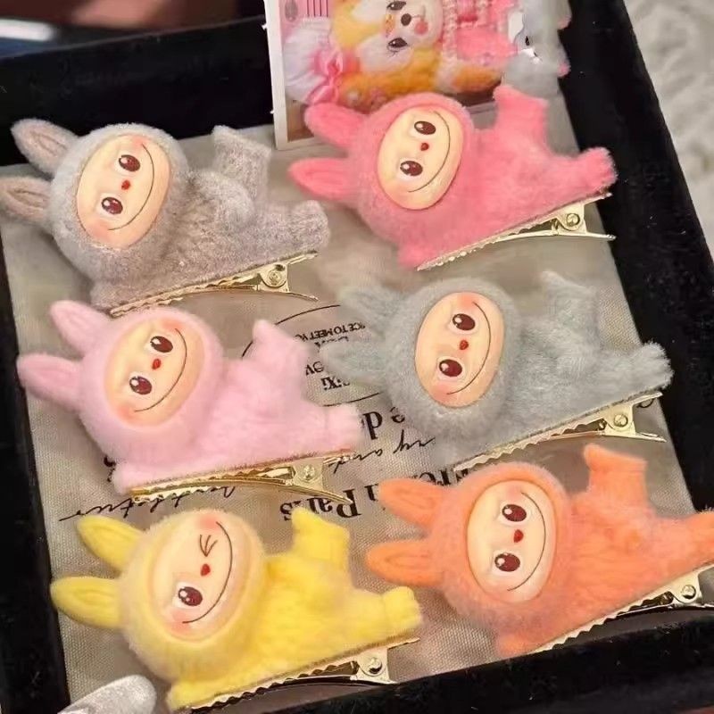 Labubu Doll Lying Posture Hair Clip Cute Girl Heart Side Bangs Clip ...