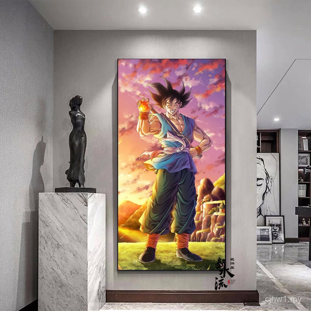 Seni Dinding Dragon Ball Son Goku Super Saiyan Kakarot Vegeta Anime ...