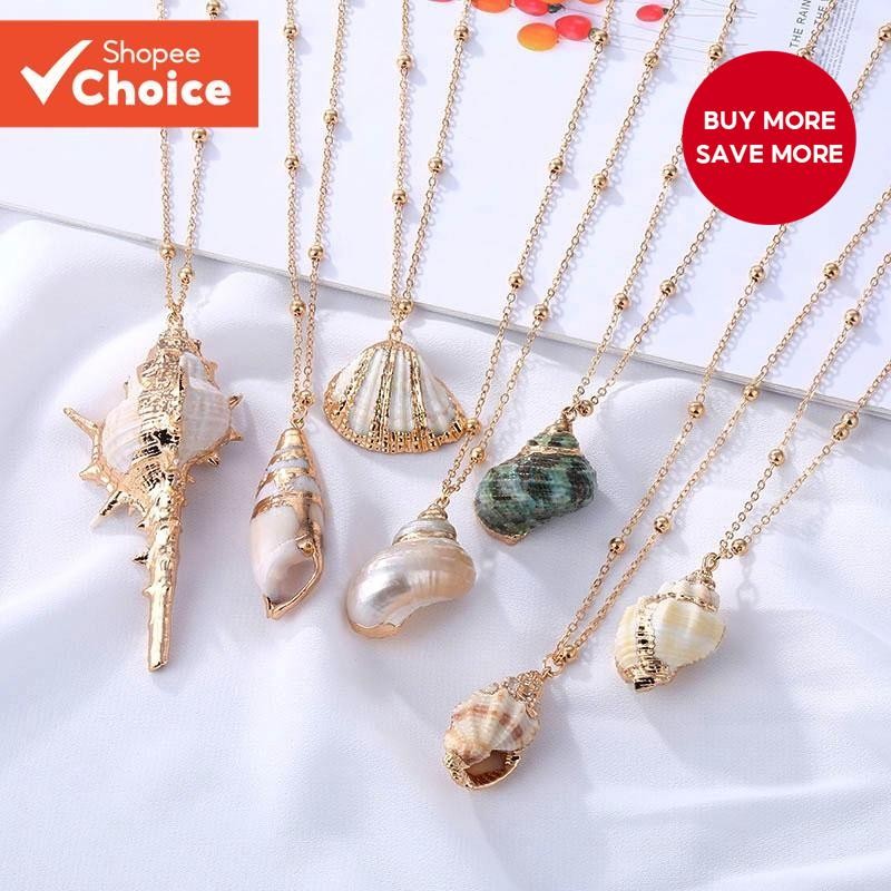 Conch Shells Necklace Sea Beach Shell Pendant Necklace For Women Female ...