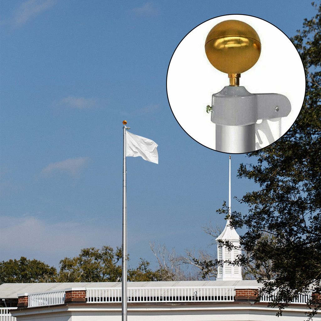 Flag Pole Ball Topper Golden Replacement Ornament for Outdoor Flagpole ...