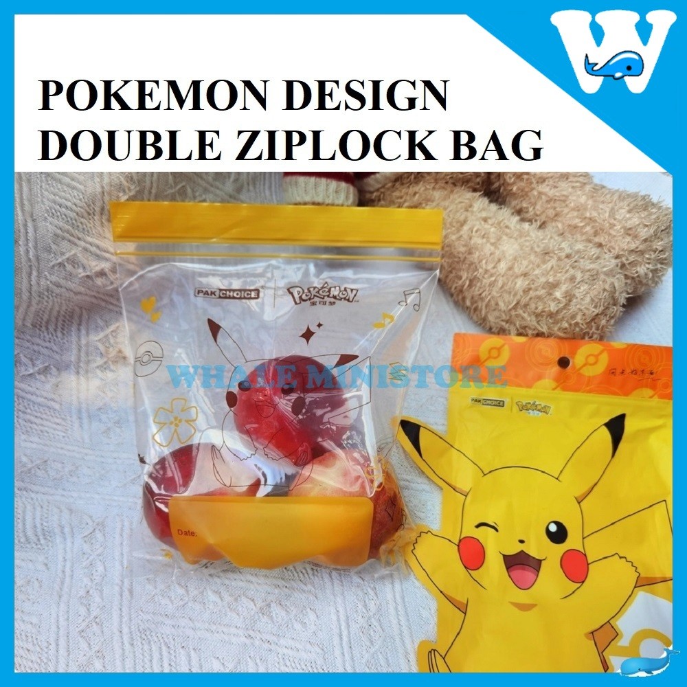 POKEMON POLYBAG DESIGN DOUBLE RESEALABLE ZIPLOCK BAG / BEG KEDAP UDARA PIKACHU CHARMANDER ...