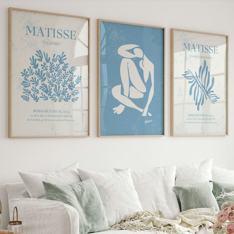 Blue Matisse Print Set of 3 Matisse Printable Wall Art Gallery Wall Set ...