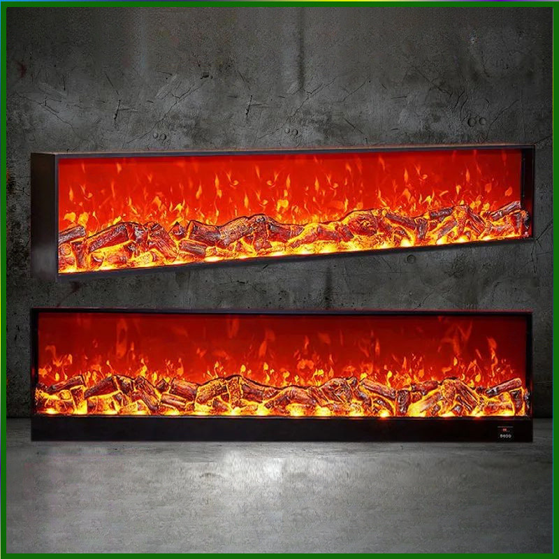 Custom electronic fireplace simulation flame Netflix living room ...