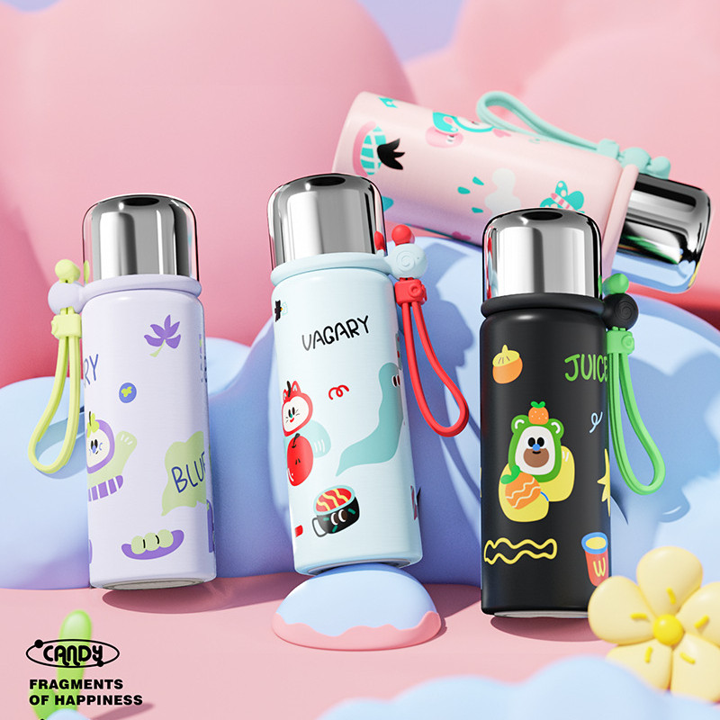 New Fashion Water Cup 316 Stainless Steel Thermos Cup Children High-value Female Cartoon ...