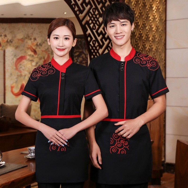 Hotel Restaurant Waiter Overalls Short Sleeve Chinese Catering Waiter ...