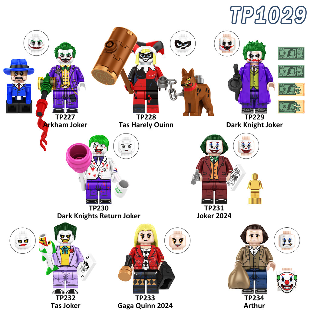 Arkham joker Building Blocks Tas Harely Ouinn Figures Toy Minifigures ...
