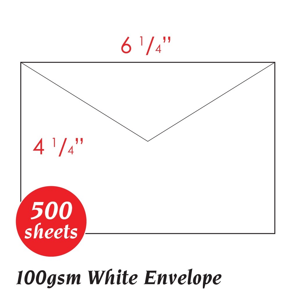 6 1/4" x 4 1/4" White Envelope | A6 Envelope - Postcard Envelope ...