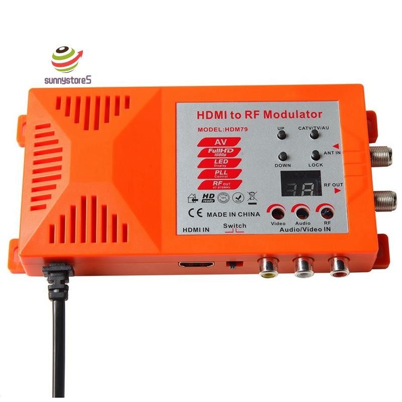 TV/AV to RF Modulator Coaxial UHF Converter Adapter for HD Digital AV ...