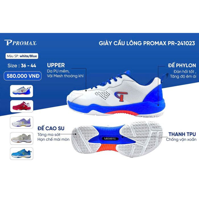 Promax PR Men's Badminton Shoes-241023 Lightweight, Smooth Concrete ...