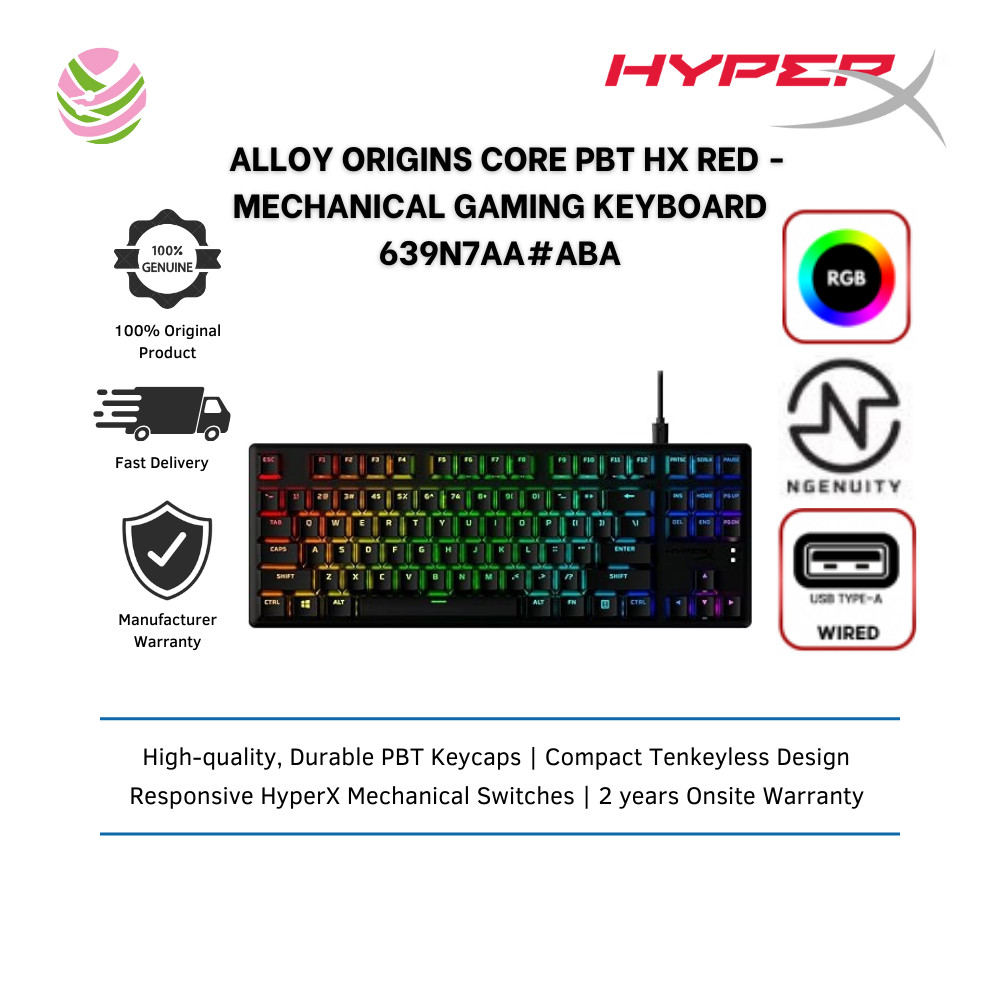 HP HyperX Mechanical Gaming Keyboard Alloy Origins Core PBT, RGB ...