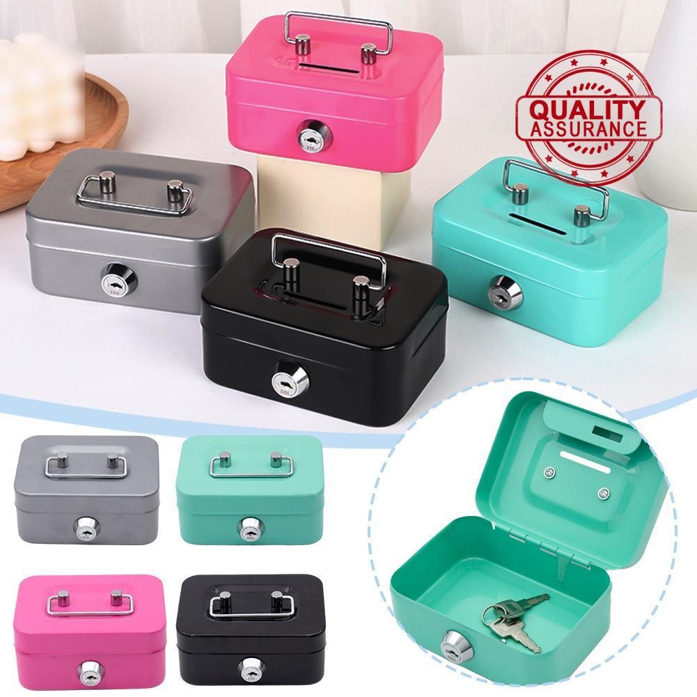 Money Safe Box Lockable Cash Box With Key,portable Piggy Box Made Of ...