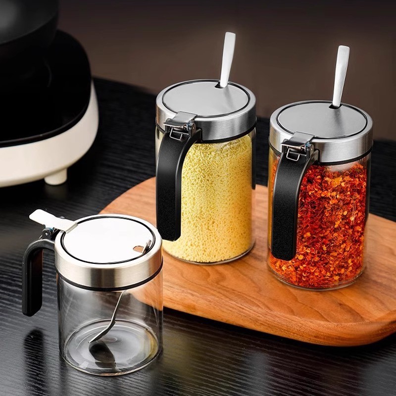 Botol kaca tahan panas tahap makanan botol perasa berkapasiti besar 304 ...