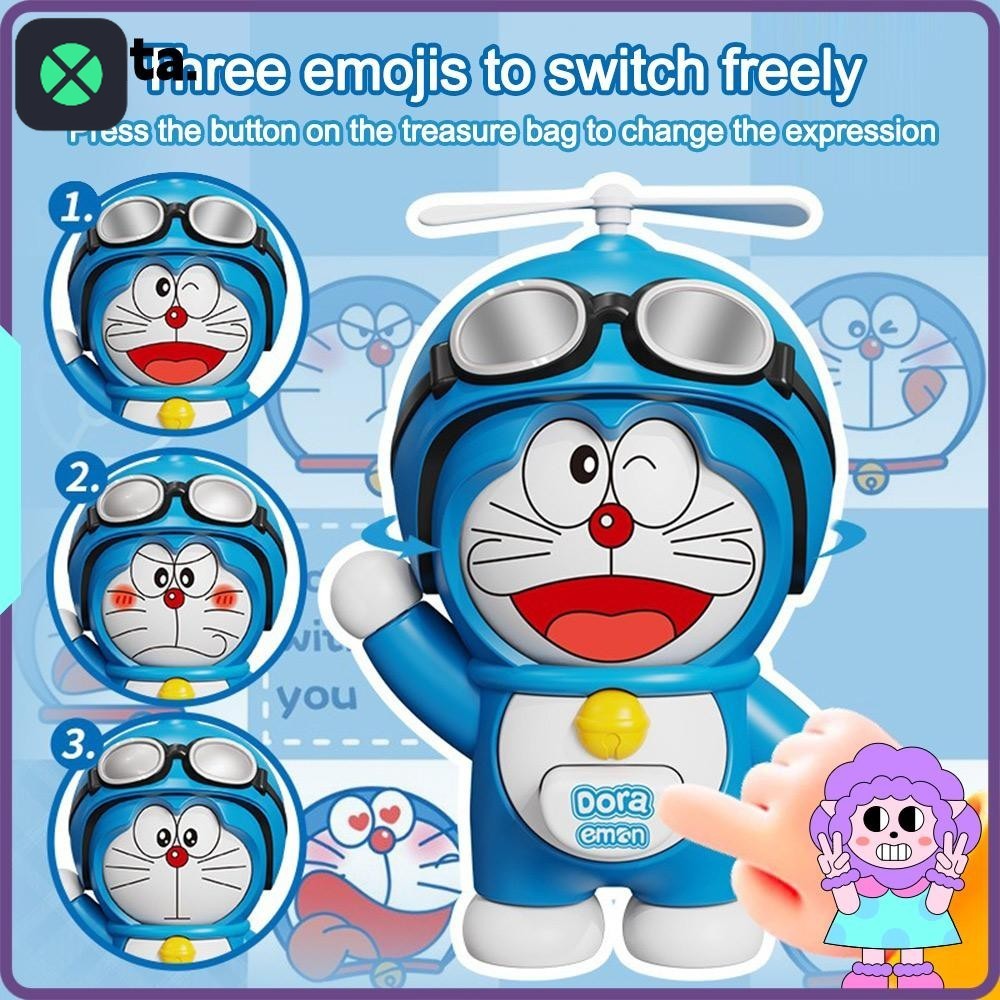 1F Face Changing Doll, Doraemon Cartoon Q Version Decompression Toy, Lightweight 3 Expression ...