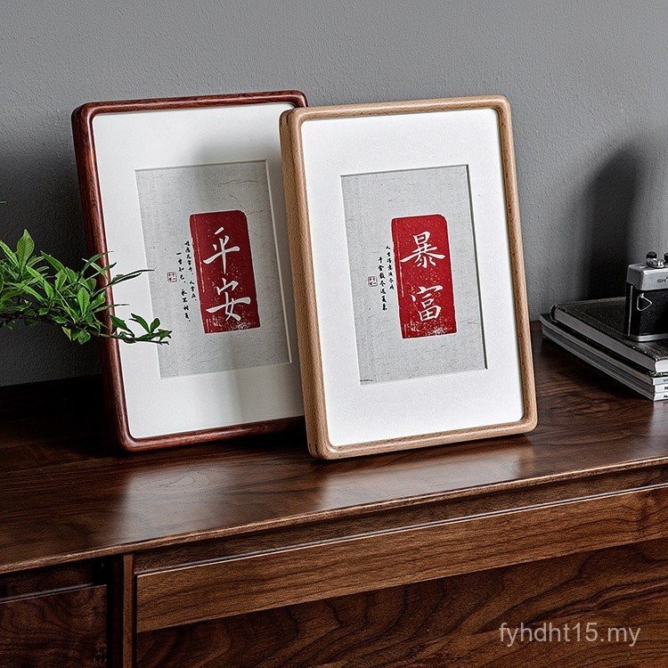 Tanggam dan Duri Walnut Hitam Kayu Pepejal Bingkai Gambar 3D Pameran Seni Foto Hiasan Stand ...