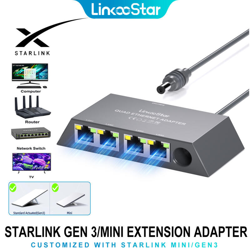 Starlink Ethernet Adapter for Gen3/Starlink Mini Ethernet Splitter 4 ...