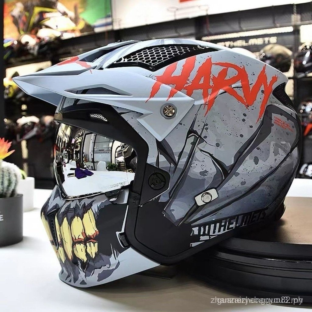 Sepanyol MT Street Fighter kombinasi Helmet motosikal Helmet Retro ...