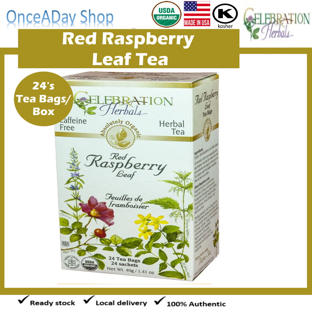 Celebration Herbals Organic Red Raspberry Leaf Tea, Caffeine Free, 24 ...