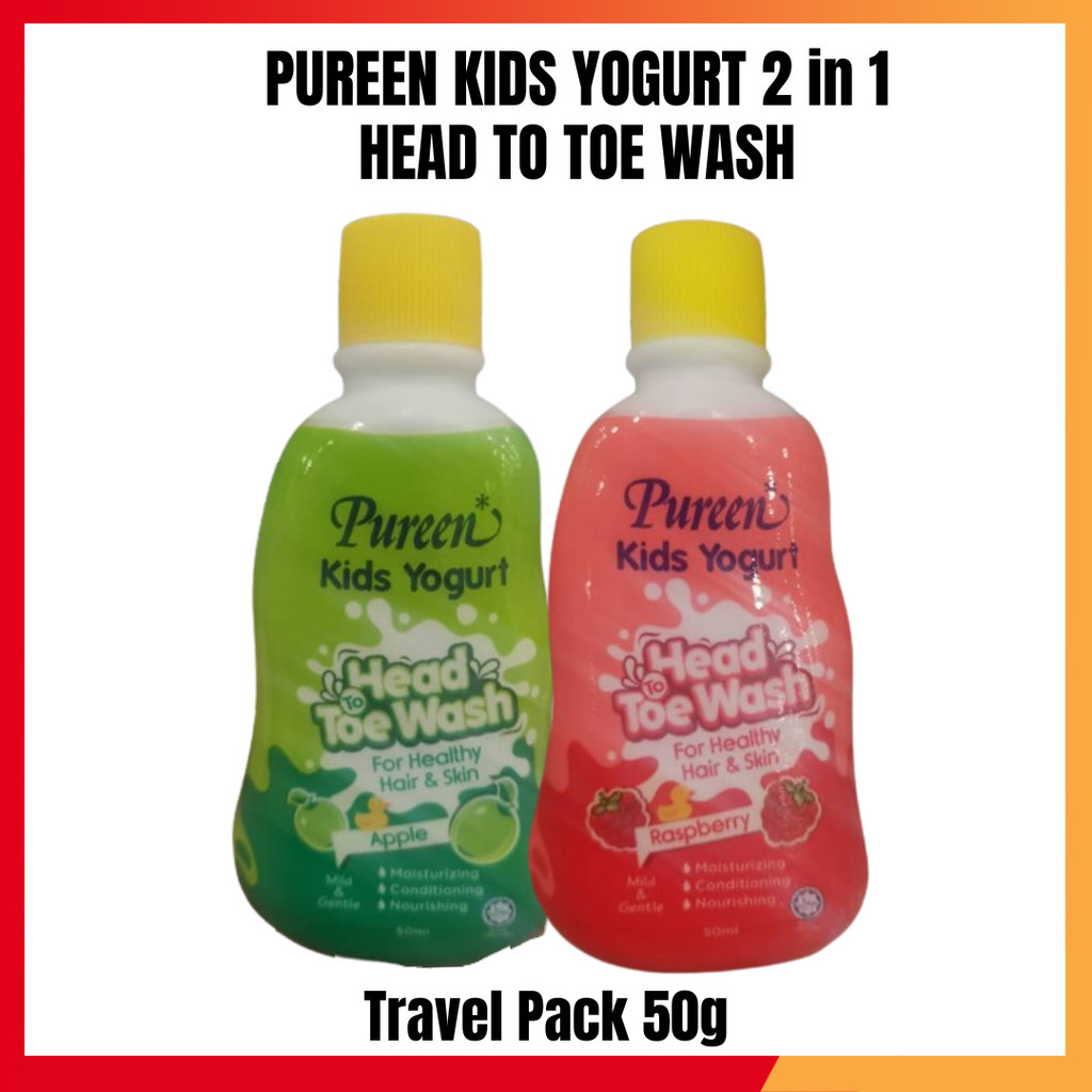 PUREEN KIDS YOGURT HEAD TO TOE WASH 50 ML / PUREEN KIDS YOGURT HAIR ...