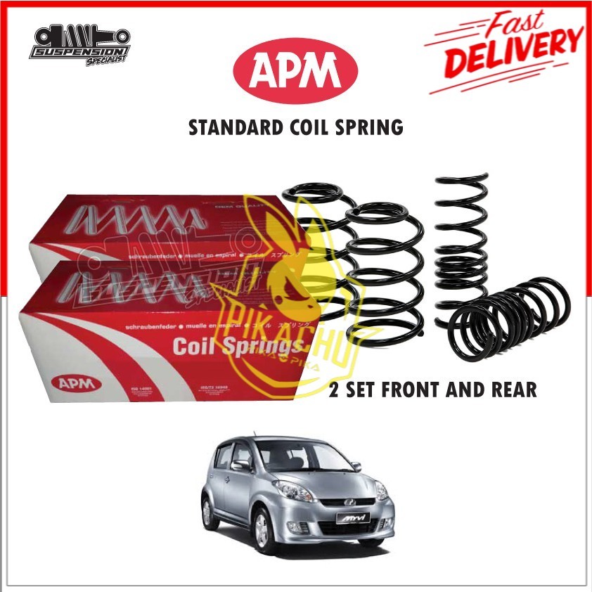 PERODUA MYVI APM STANDARD COIL SPRING CAR 1 SET 4 PCS FRONT & REAR ...