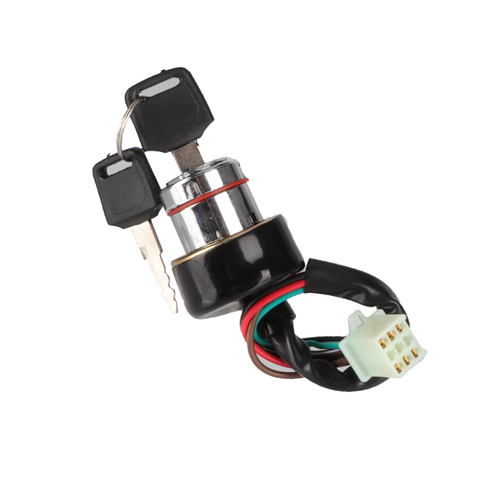Universal 6 Wire Ignition Switch 3 Position 2 Keys for Harley Yamaha ...