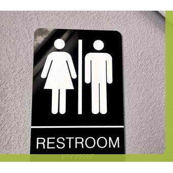 Restroom Bathroom Door Sign Braille Signs Office Decor Decoration All ...
