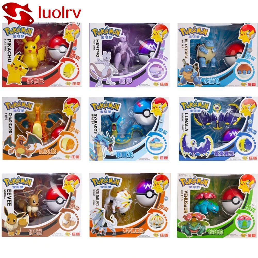 LUOLRV Poke Ball Figures, Pikachu Charizard Mewtwo Blastoise Joints ...
