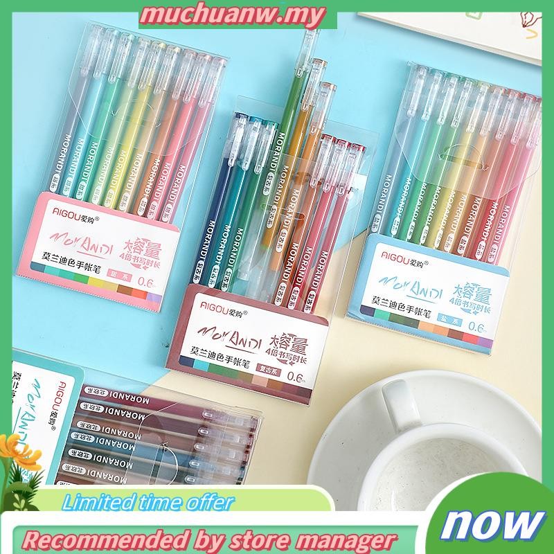 Muji Style Colorful Jelly Gel Pen 12 Colors 0.5mm Cute Color Journal ...