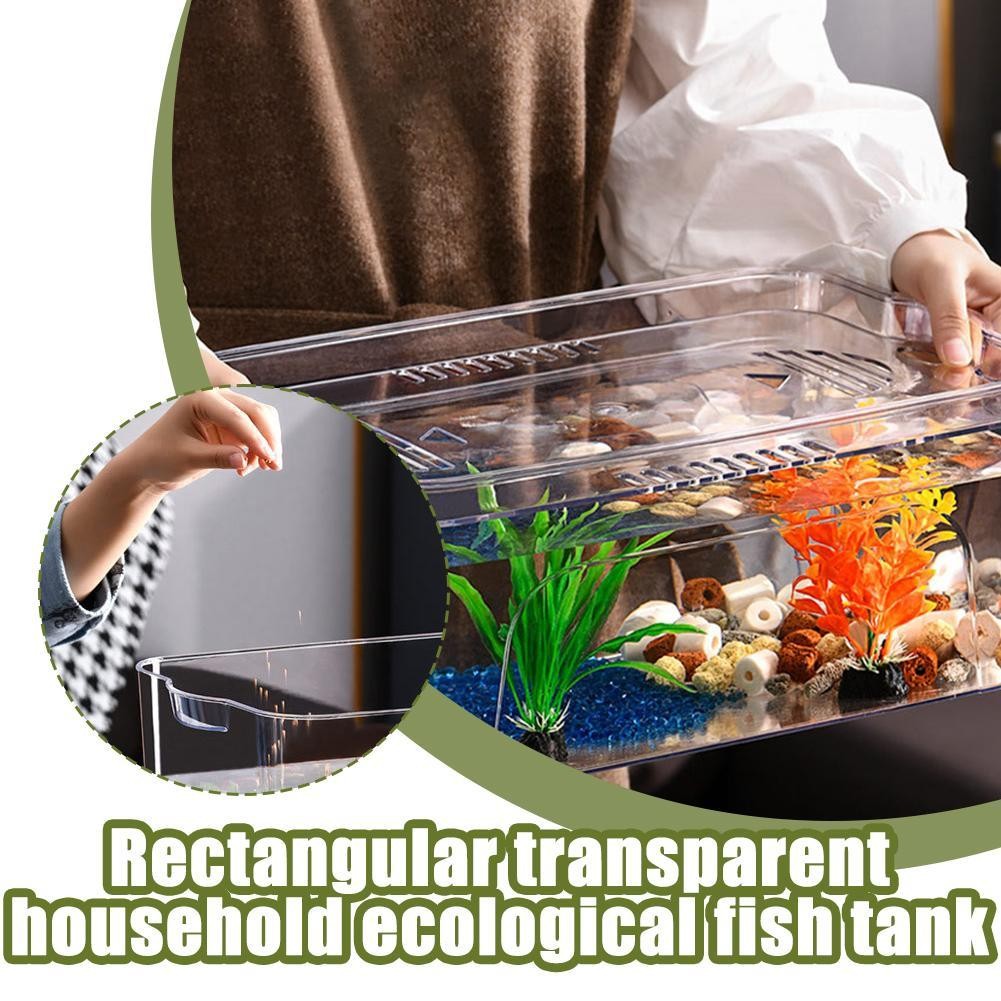 Plastic Fish Tank Rectangular Transparent Home Living Room Desktop ...