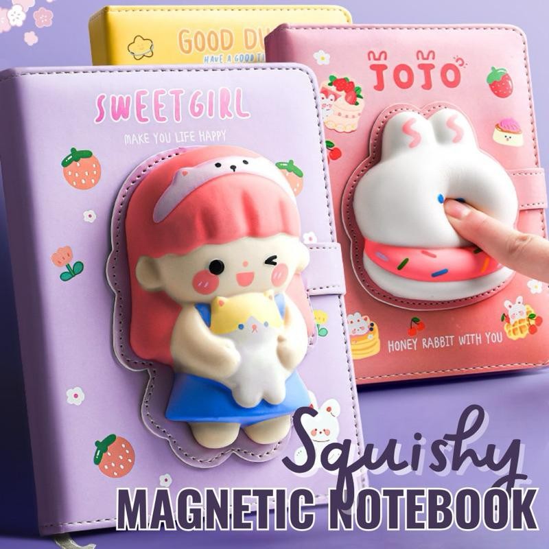 Squishy Cute Magnetic Notebook Cute Designs Gift Set 100 pages Notebook ...