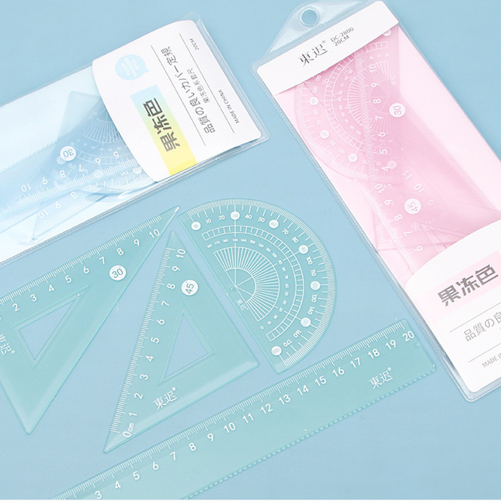 SKM Geometry Triangle Ruler Set Protractor 4 In 1 Math Tools ST031 ...