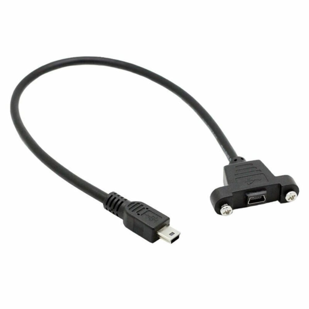 Panel Mount Type Mini USB 5Pin Male to Female Extension Adapter Cable ...