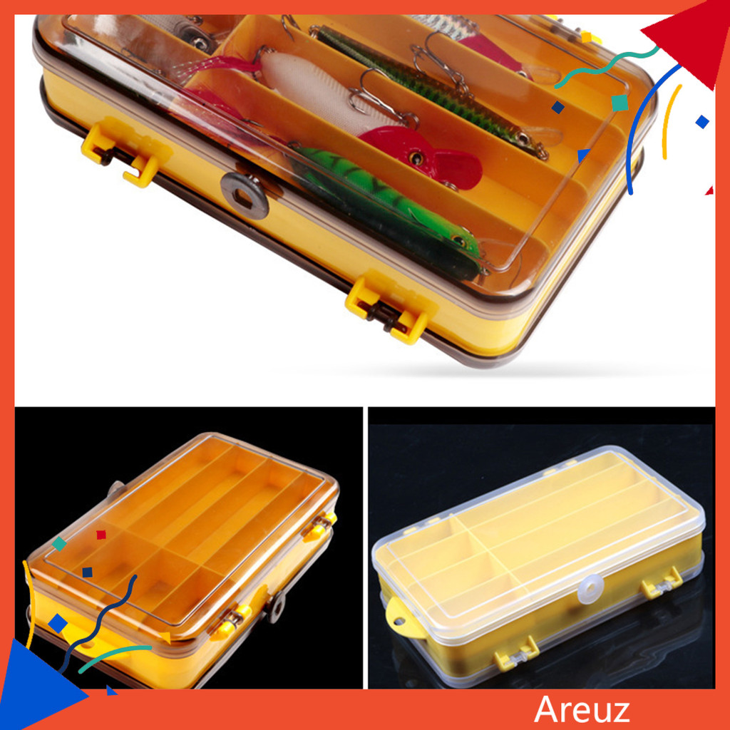 ARE Double Sided Multi Compartments Fishing Tackle Box Bait Lure Hook ...