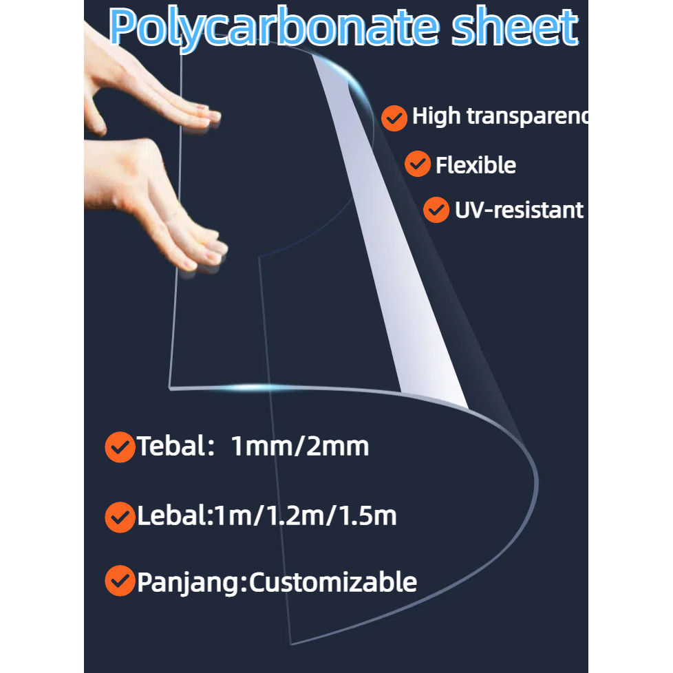 Polycarbonate Sheet 1mm/2mm Atap Transparent Atap Cerah Lutsinar PC ...