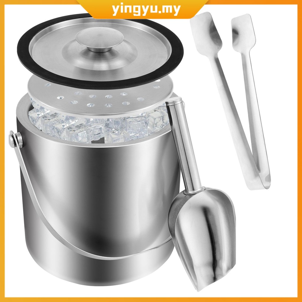 Ice Bucket with Handle Double Wall Insulated Ice Bucket 2L Ice Bucket ...