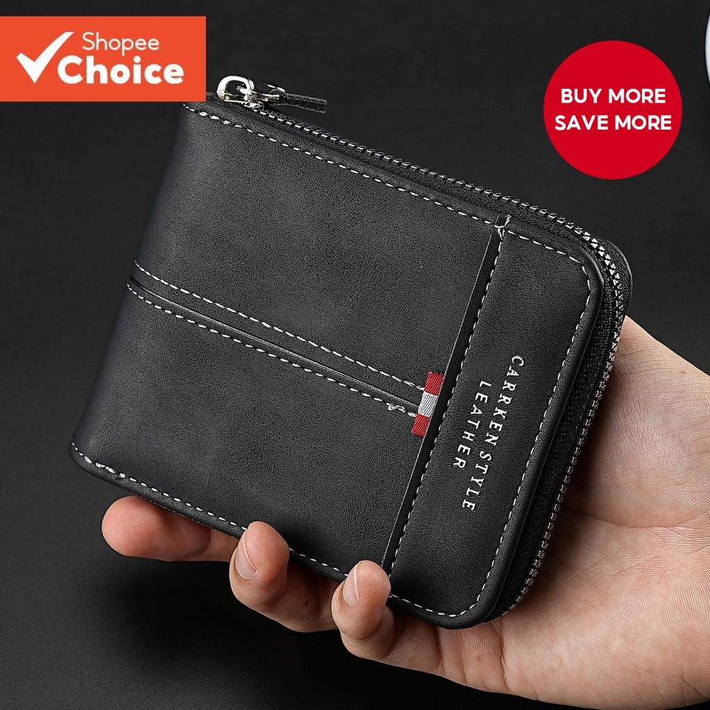 Vintage Men's Zipper Wallet: Trendy Multi-Functional Design with Card ...