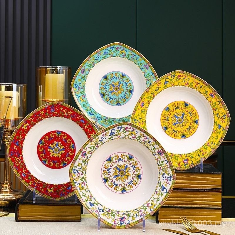 Pinggan Warna Enamel Jingdezhen Pinggan Seramik Gaya Istana Baharu ...