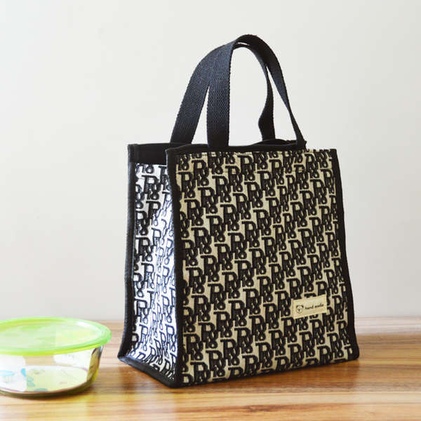 lunch bag lunch bag aesthetic Kanvas houndstooth kotak makan tengah ...
