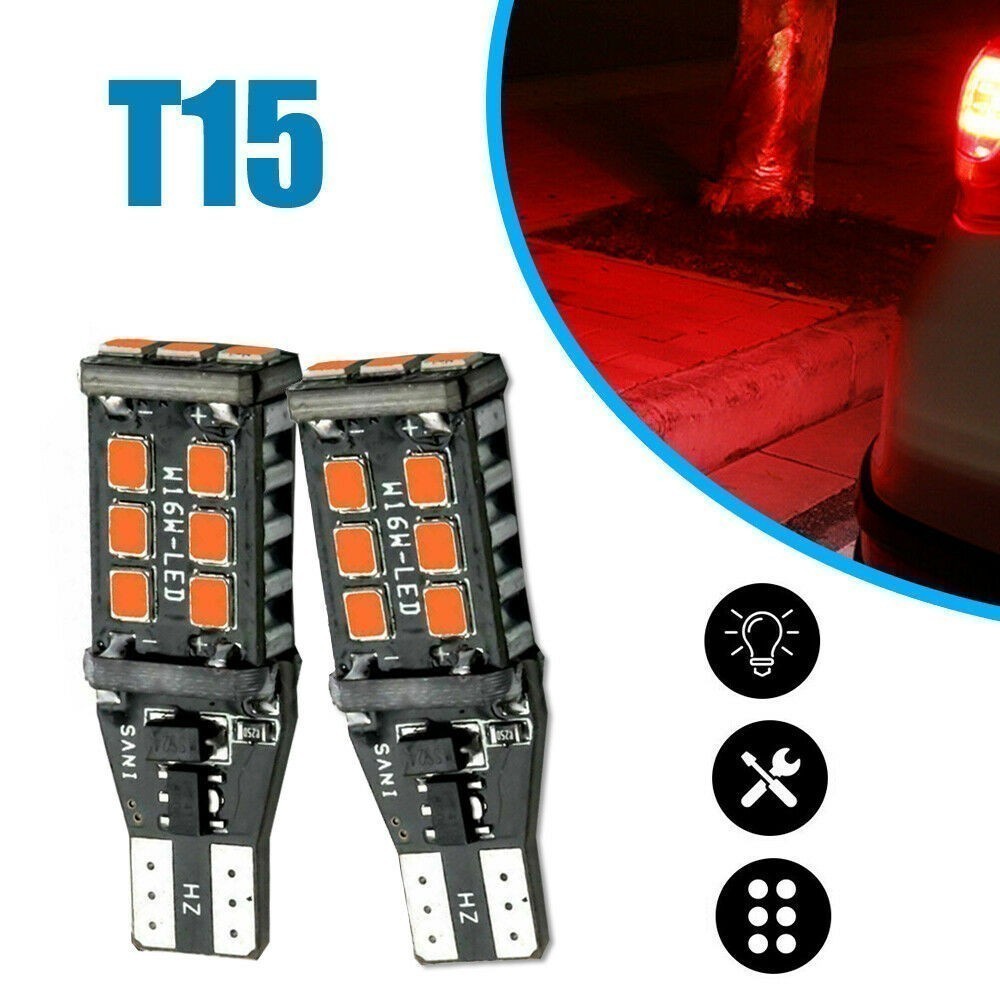 [BSL] 2* T15 921 912 CANBus Red LED Center High Mount Stop 3RD Brake ...