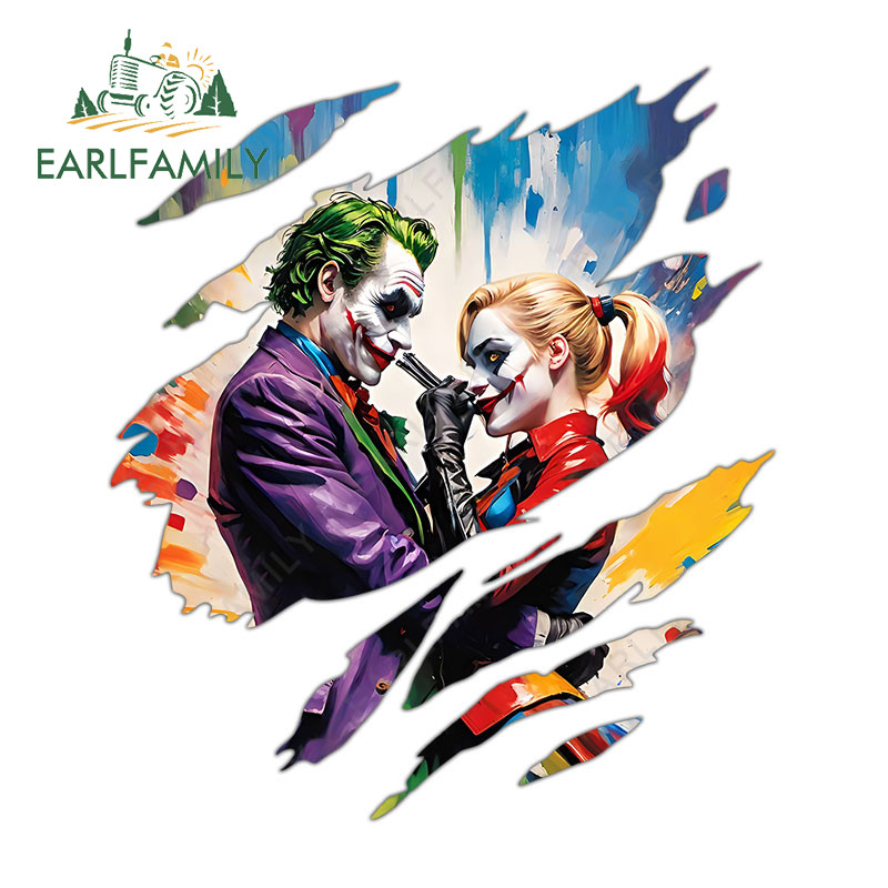 EARLFAMILY Joker and Harley Quinn Cartoon Car Stickers Occlusion ...