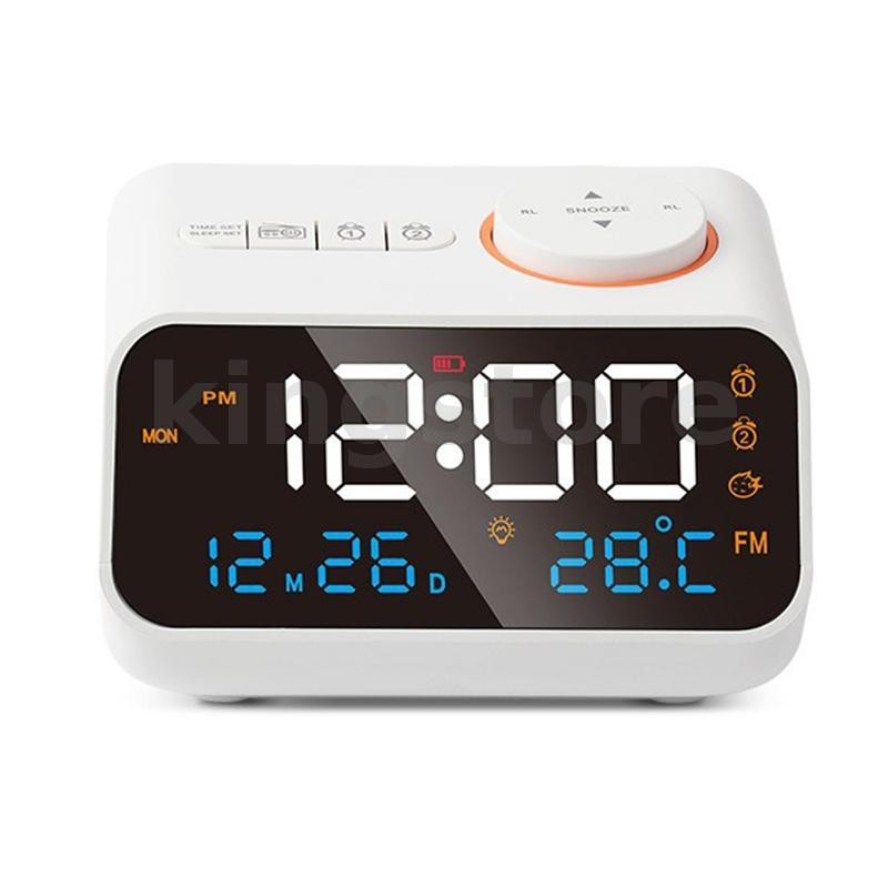 Multi-Functional LED Voice Control Clock FM Radio Dual Alarms ...